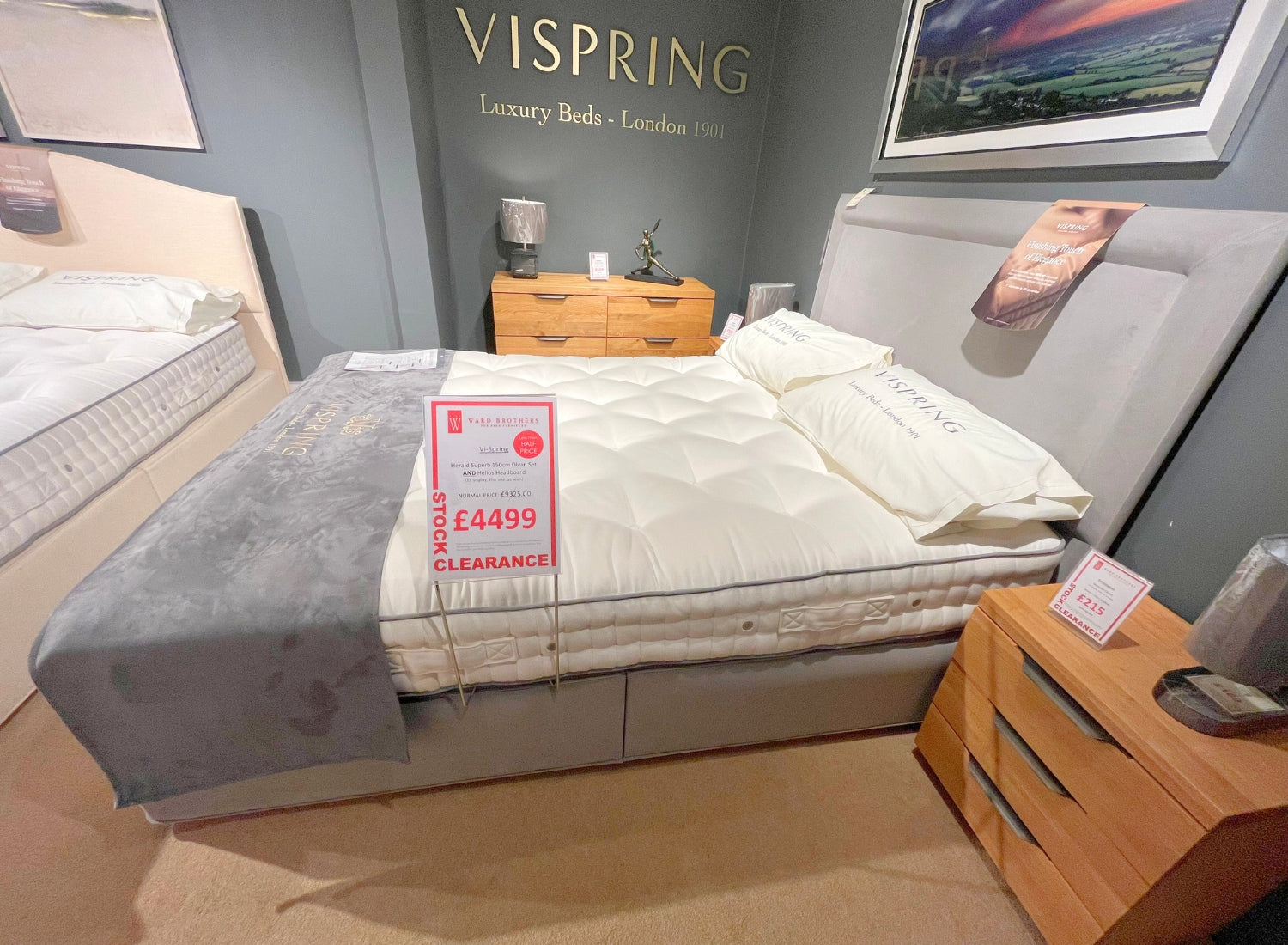 Vispring Herald Superb King Divan Set and Headboard – Ward Brothers ...