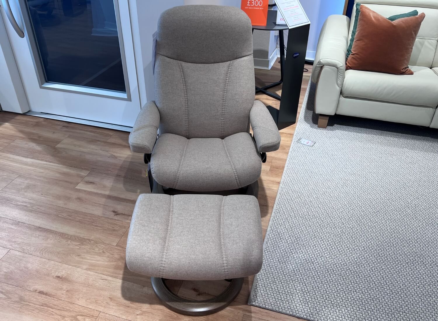 Stressless Consul Fabric Recliner & Stool – Ward Brothers Furniture